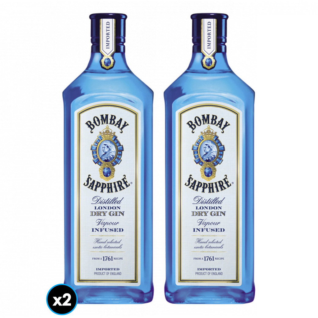 Booz.cl: DÚO BOMBAY N°2: 2x Gin Bombay Sapphire 750cc 40º alc.