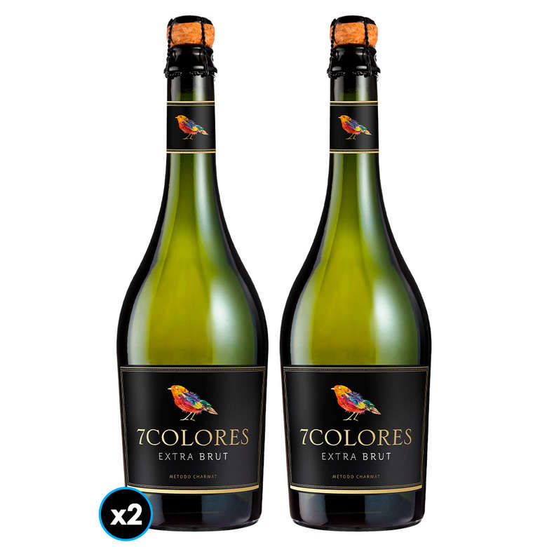Booz.cl: DÚO 7 COLORES N°4: 2x Espumante 7 Colores Extra Brut Charmat 750cc
