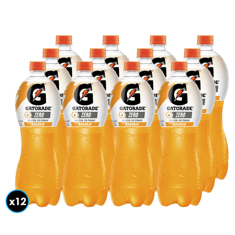 Booz.cl: 12x Bebida Isotónica Gatorade Naranja Zero 1 Litro