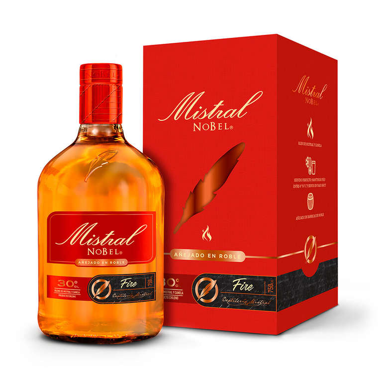 Booz.cl: Pisco Mistral Nobel Fire 750cc 30ºalc.
