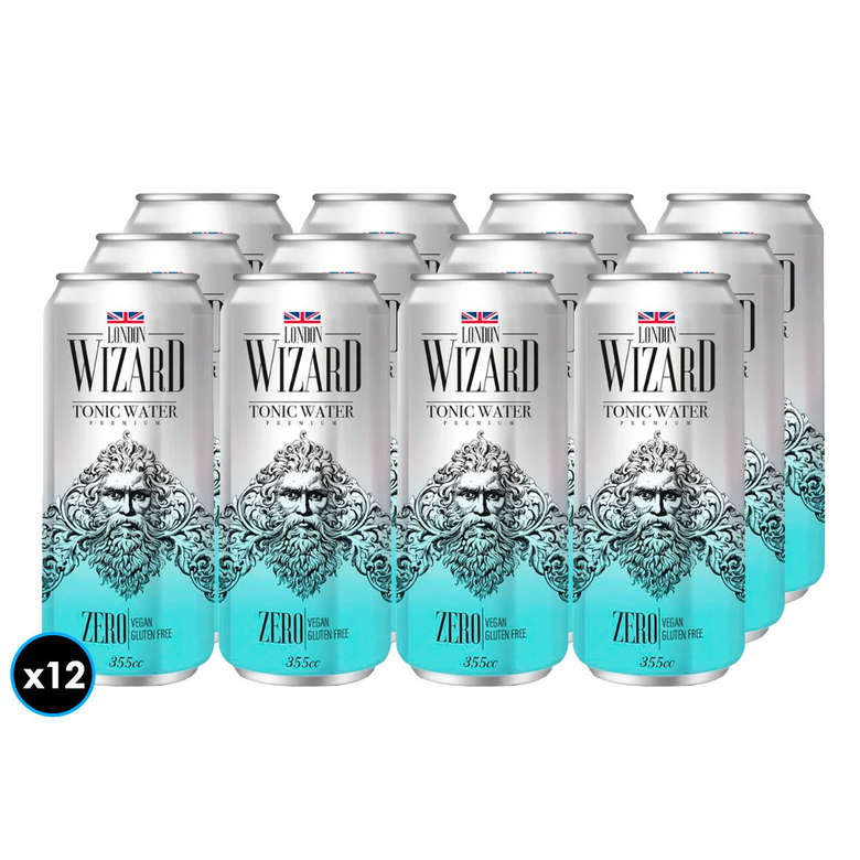 Booz.cl: 12x Bebidas Premium London Wizard Agua Tónica Zero 355cc