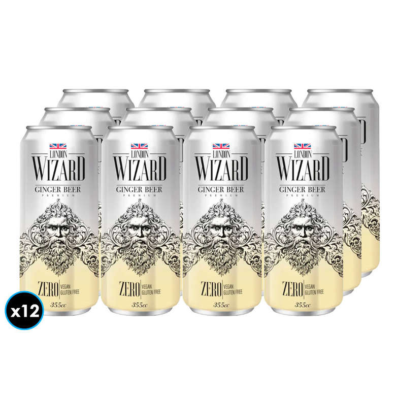 Booz.cl: 12x Bebidas Premium London Wizard Ginger Beer Zero 355cc