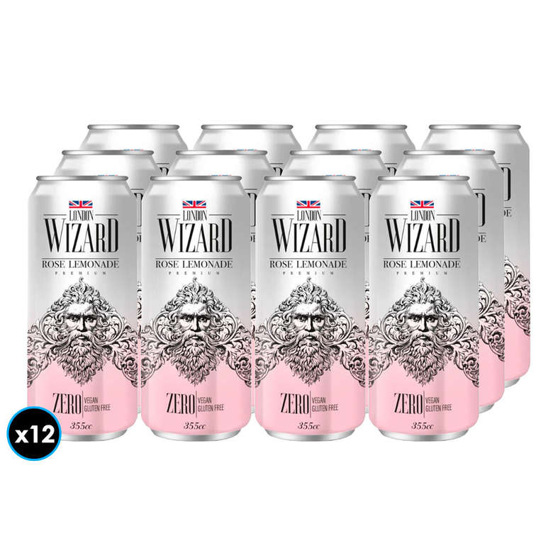 Booz.cl: 12x Bebida Premium London Wizard Rose Lemonade Zero 355cc