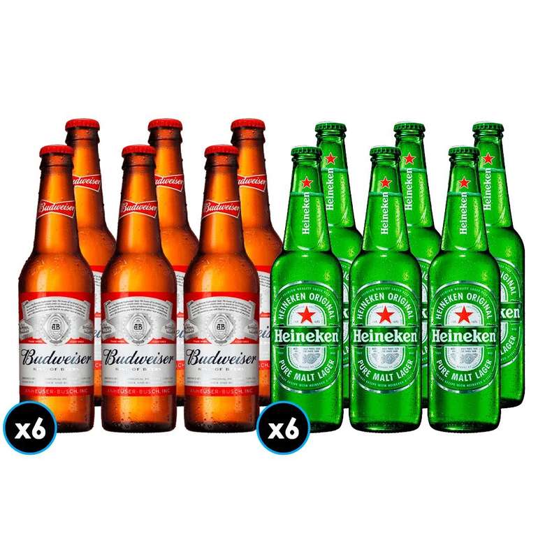 Booz.cl: PACK BUDWEISER - HEINEKEN: 6x Cerveza Budweiser en Botella ...