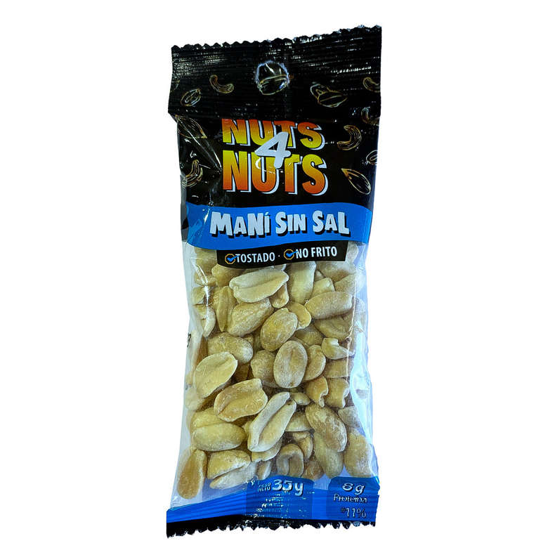 Maní Nuts4Nuts Tostado Sin Sal 35 grs.