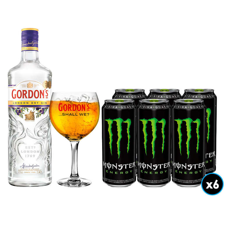 PACK GORDONS MONSTER N°8: 1x Gin Gordons London Dry 750cc 37,5º alc ...
