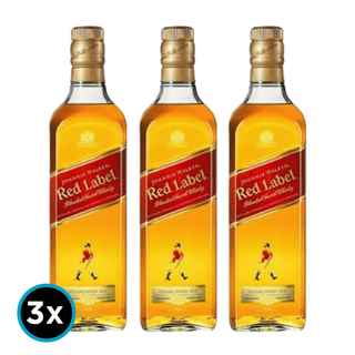3x Whisky Johnnie Walker Red Label 750cc 40º alc.