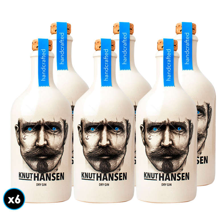 Booz.cl: CAJA KNUT HANSEN: 6x Knut Hansen Dry Gin 500cc 42º alc.