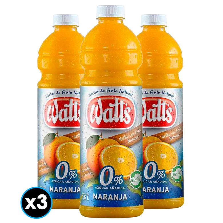 Booz.cl: 3x Jugos Watts Naranja Light 1,5 Litros