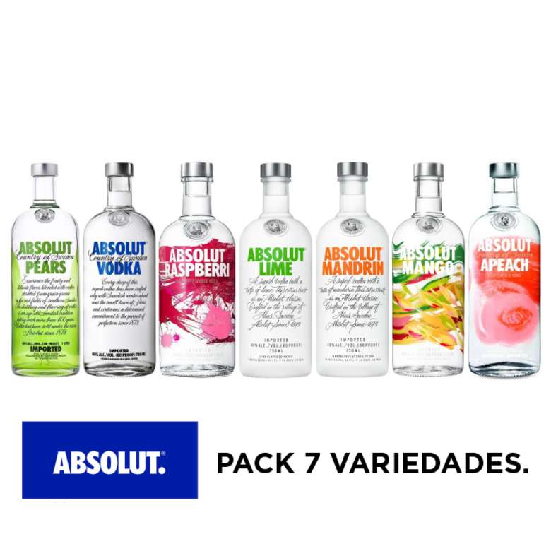 Booz.cl: ABSOLUT PACK: Lleva las 7 Variedades Vodka Absolut 750cc!