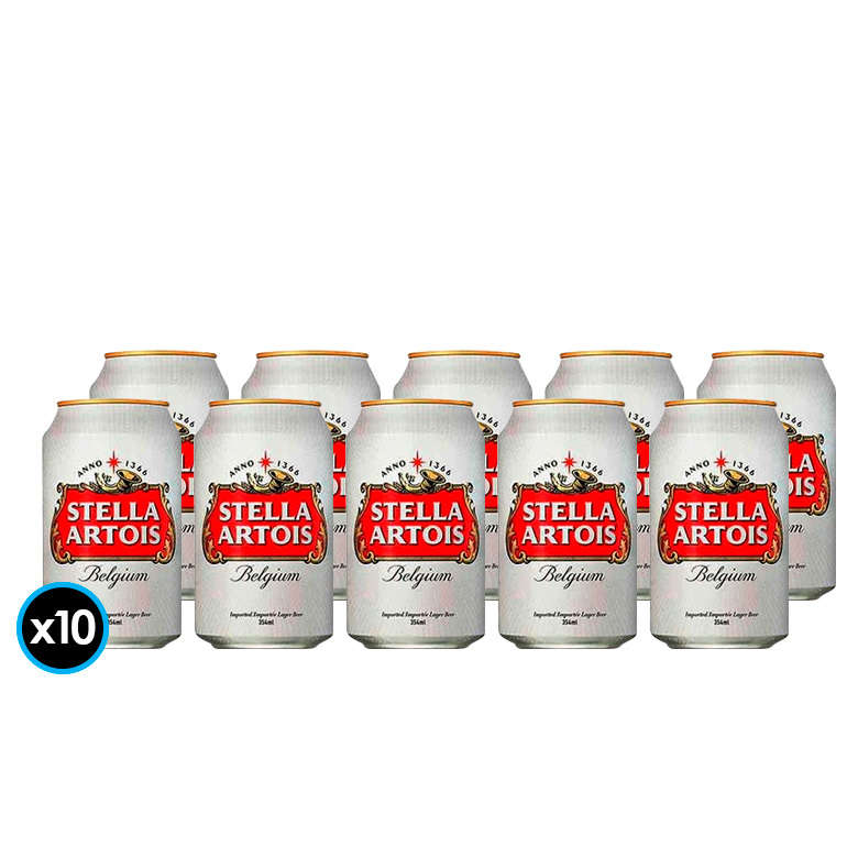10x Cervezas Stella Artois Lata 354cc