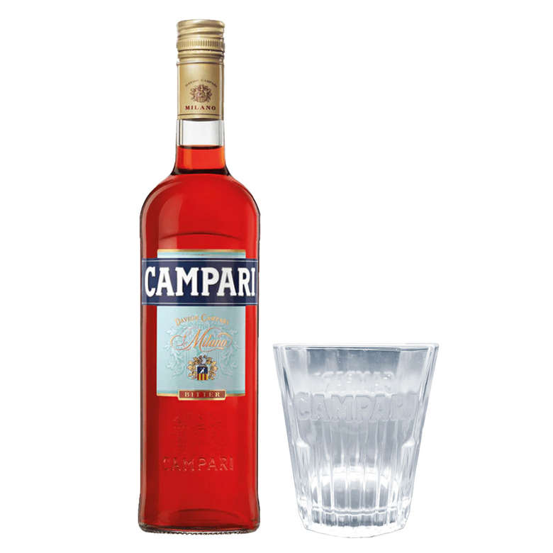 Booz.cl: PACK CAMPARI N°1: 1x Campari Bitter 750cc + 1x Vaso Campari