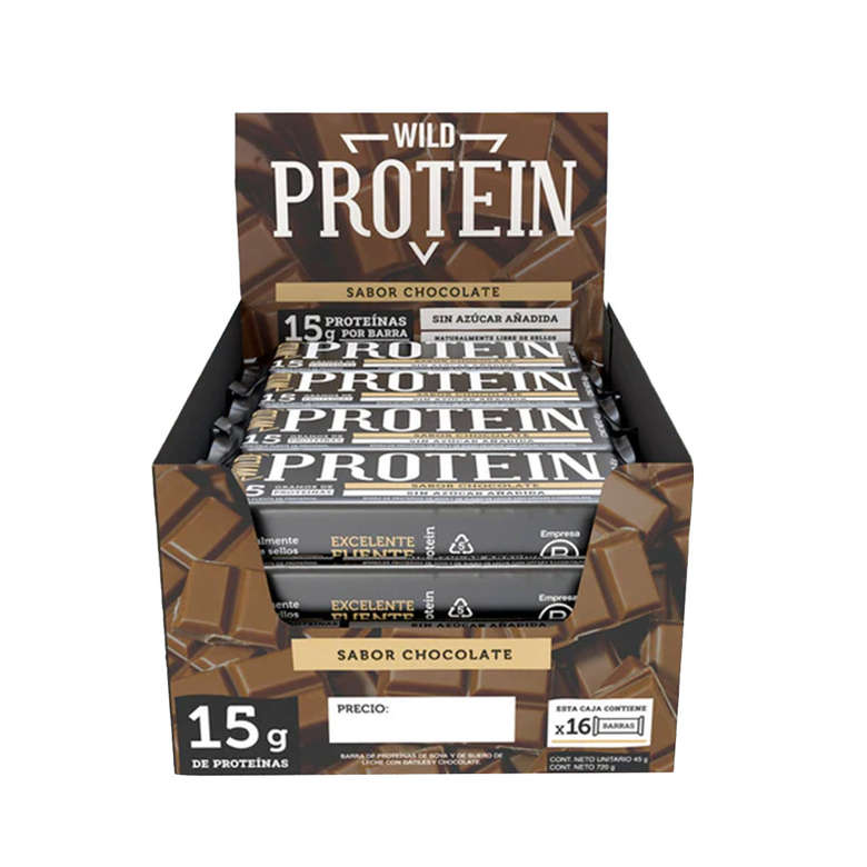 Booz.cl: Barritas Protein Wild Foods Chocolate 16 Unidades