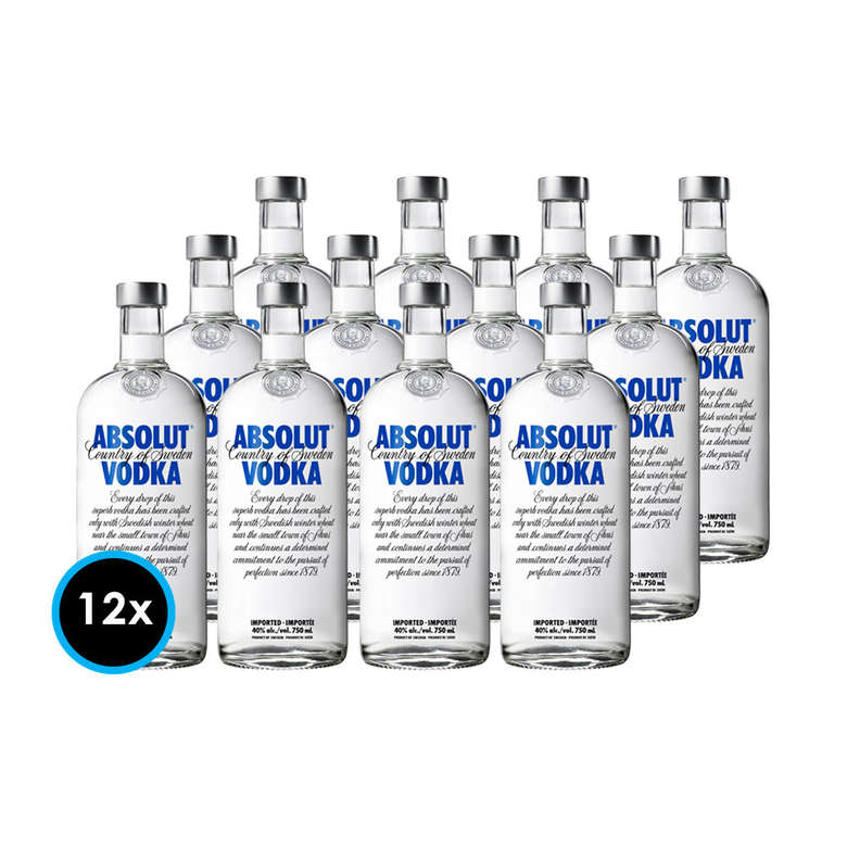 Booz.cl: CAJA VODKA ABSOLUT BLUE 750cc: 12x Vodka Absolut Blue 750cc