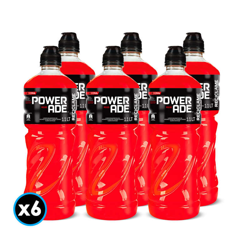 Booz.cl: 6x Bebida Isotónica Powerade Rojo 1.1 Litros