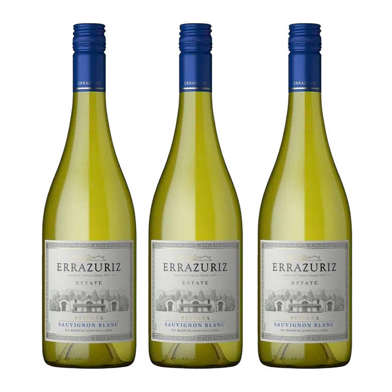 Booz.cl: 3x Vino Errazuriz Estate Reserva Sauvignon Blanc 750cc