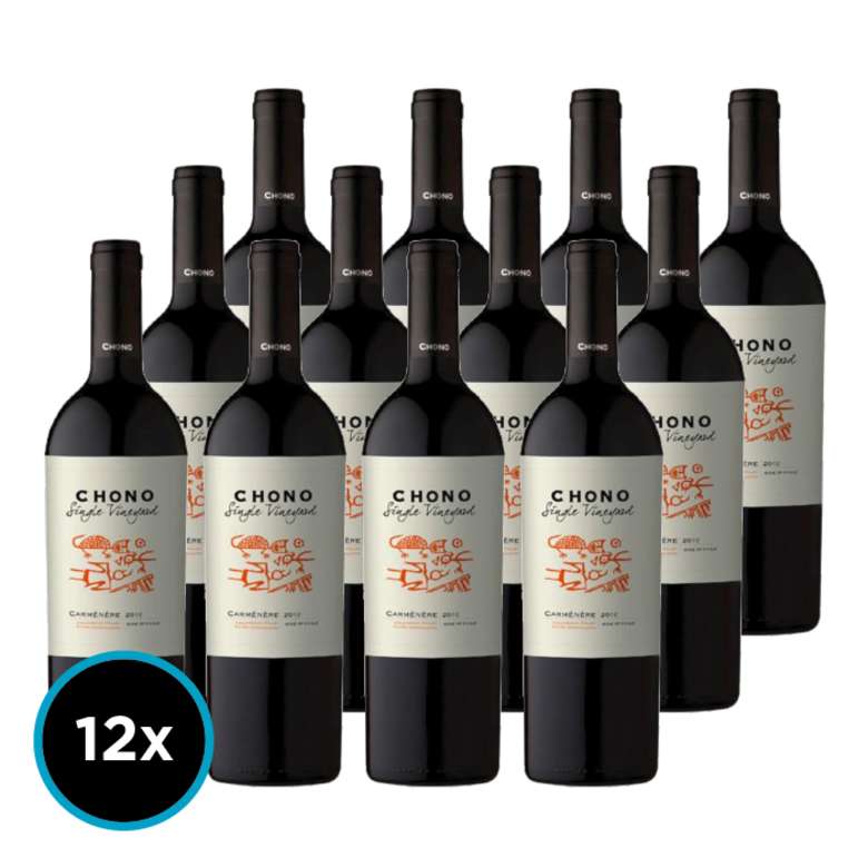 Booz.cl: CAJA CHONO SINGLE VINEYARD CARMENERE: 12x Vino Chono Single ...