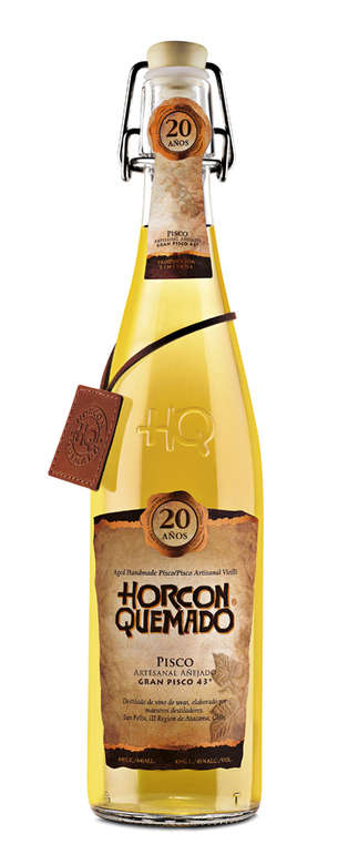 Booz.cl: Pisco Horcón Quemado 20 Años 645cc 43º alc.