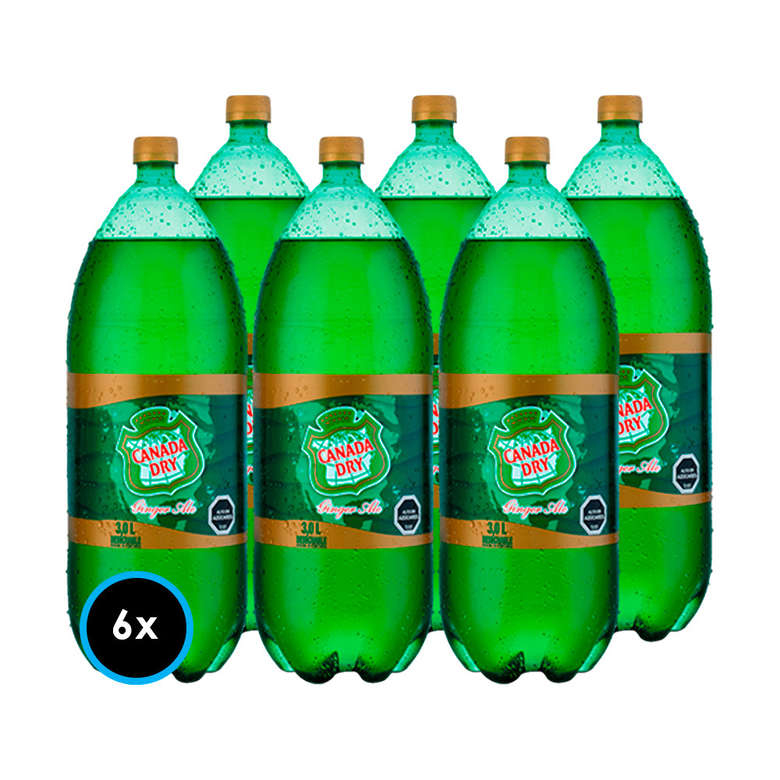 Booz.cl: 6x Bebida Canada Dry Ginger Ale 3 Lts.