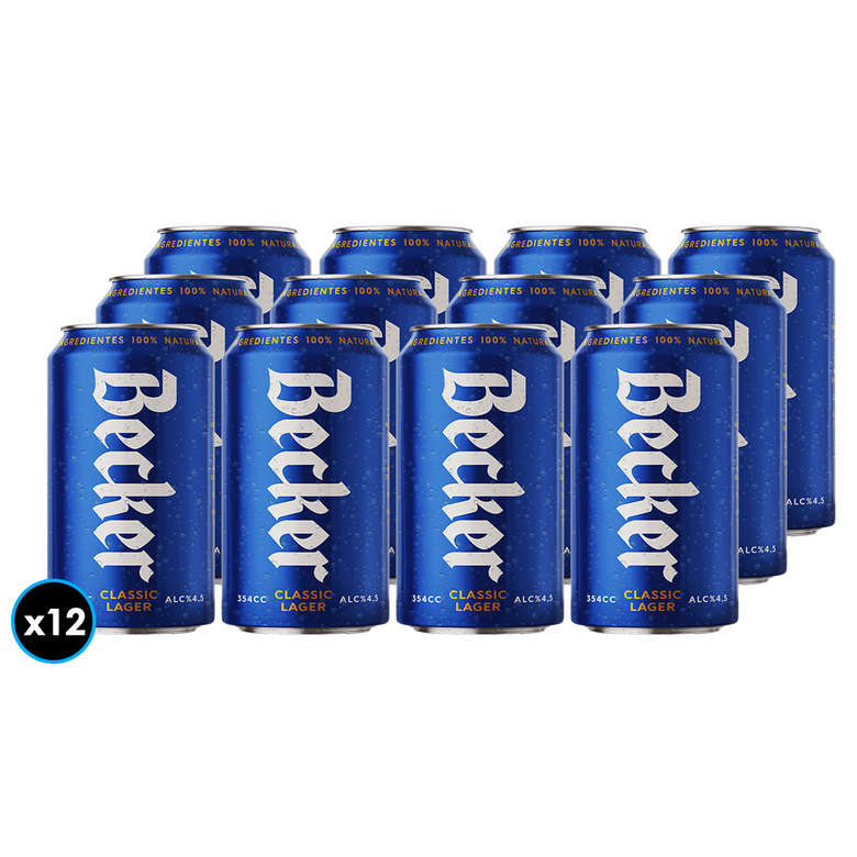 12x Cervezas Becker Lata 354cc