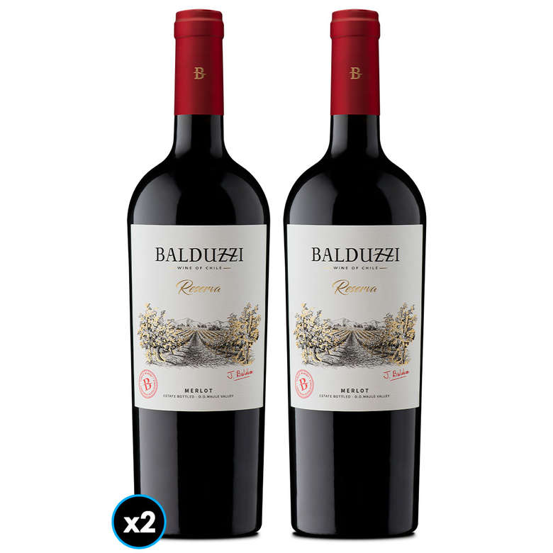 Booz.cl: 2x Vino Balduzzi Reserva Merlot 750cc