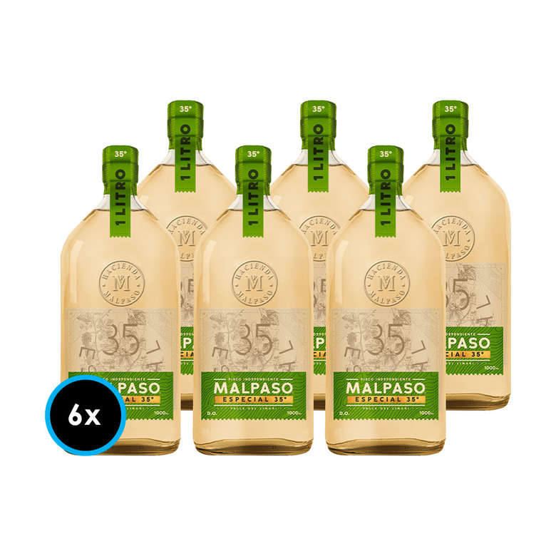 Booz.cl: CAJA PISCO MAL PASO 35º: 6x Pisco MalPaso 1 Litro 35º alc.