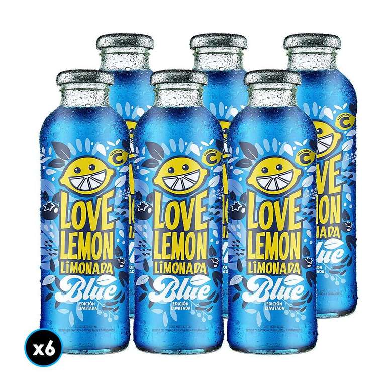 Booz.cl: 6x Jugo Limonada Love Lemon Blue 475cc