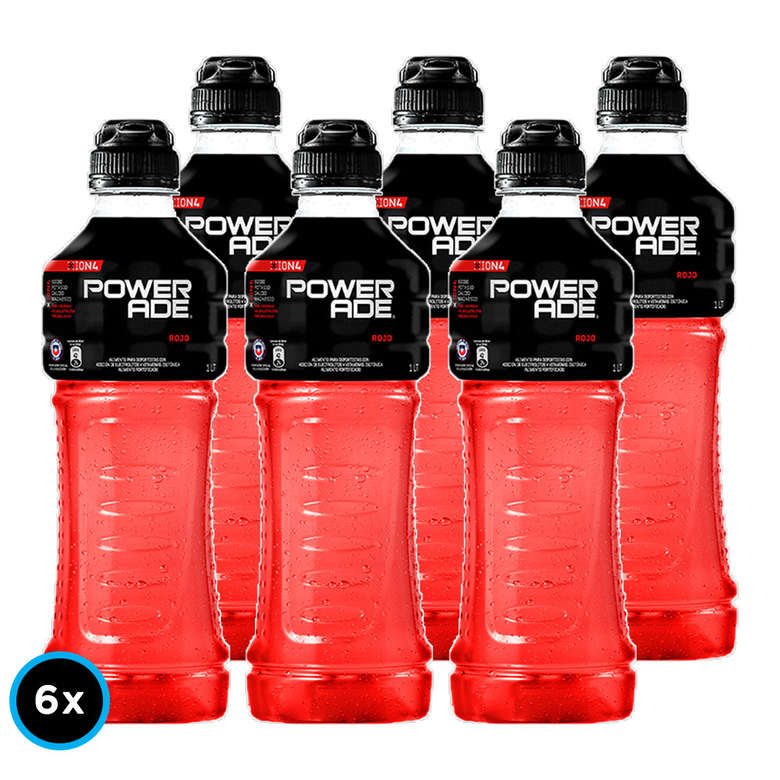 Booz.cl: 6x Bebida Isotónica Powerade Rojo 1 Litro