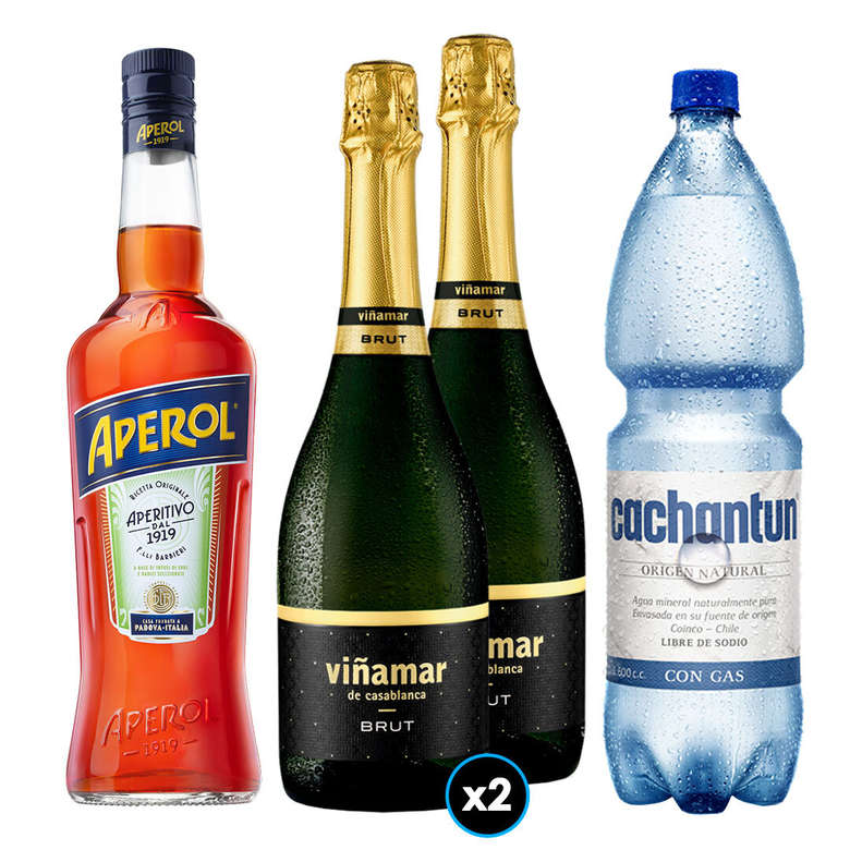 PACK SPRITZ PERFECTO N°10 1x Licor Aperitivo Aperol 750cc + 2x Espumante