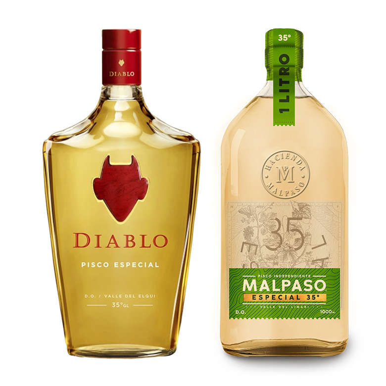 Booz.cl: 1x Pisco MalPaso 1 Litro 35º alc. + 1x Pisco Diablo 1 Litro ...