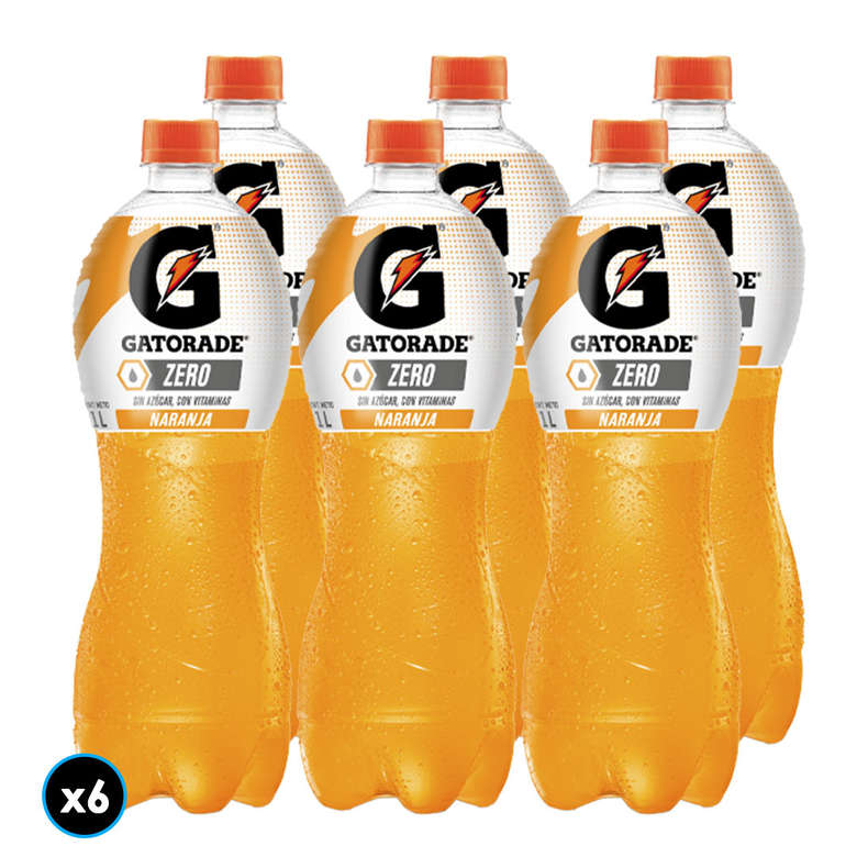 Booz.cl: 6x Bebida Isotónica Gatorade Naranja Zero 1 Litro