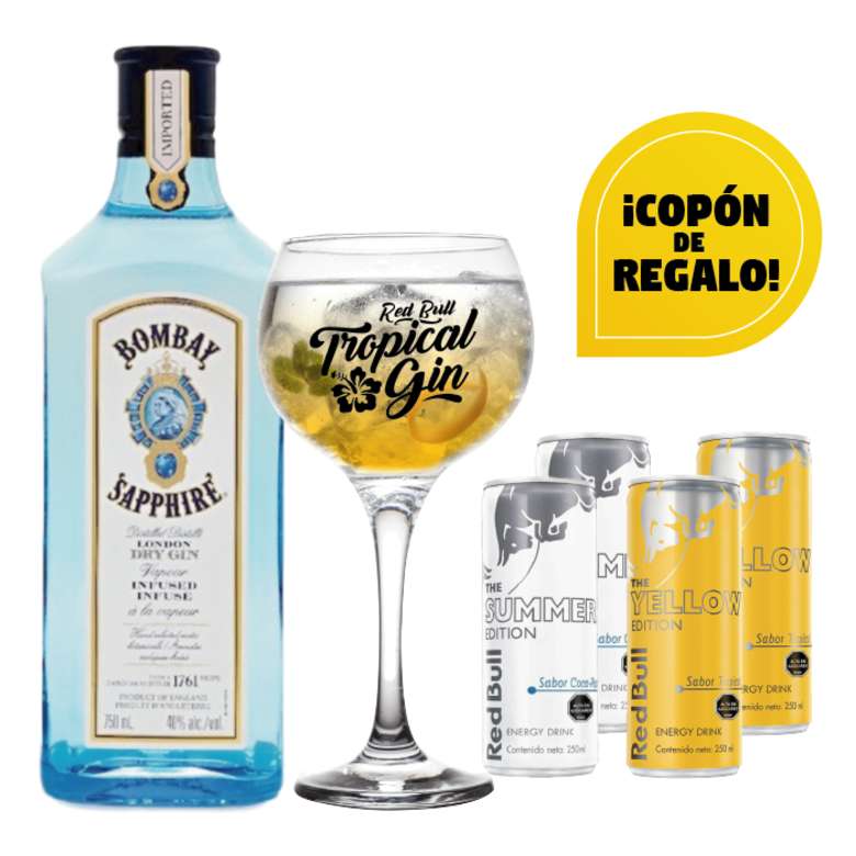Booz.cl: PACK RED BULL BOMBAY: Gin Bombay Sapphire 750cc 40º alc. + 2x ...