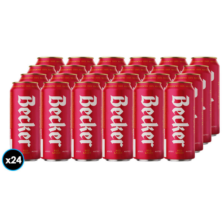 Booz.cl: 24x Cerveza Becker Red Lager en Lata 473cc