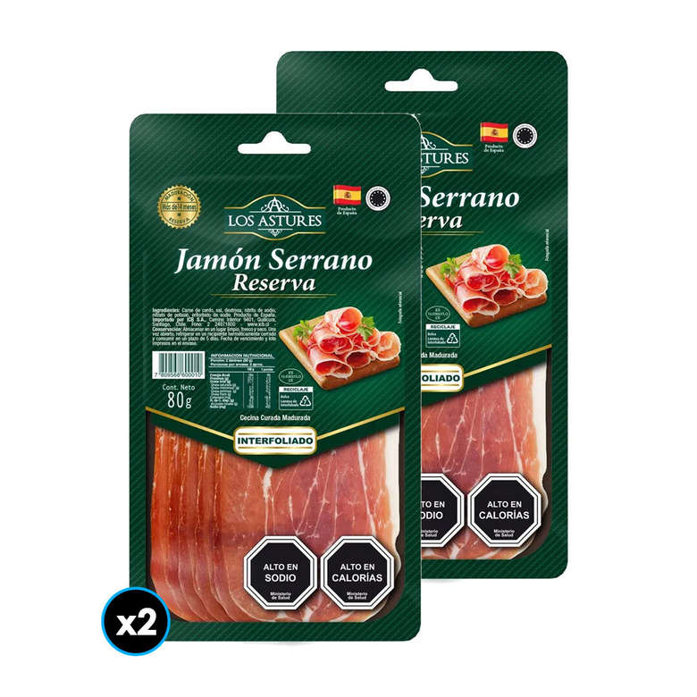 2x Jamón Serrano Astures 80 grs.