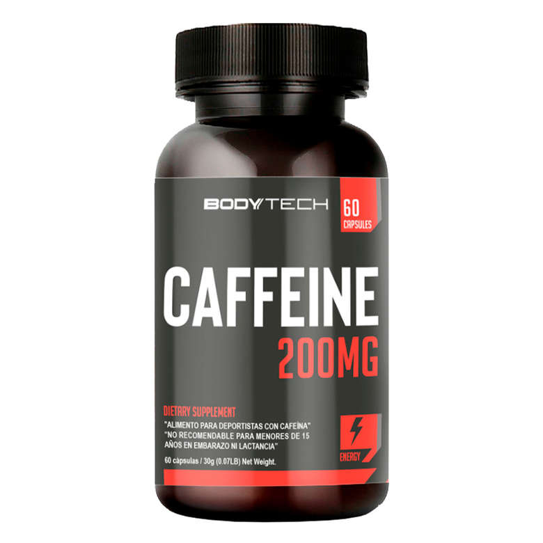 Booz.cl: Suplemento Caffeine Bodytech 200 mg (60 cápsulas)
