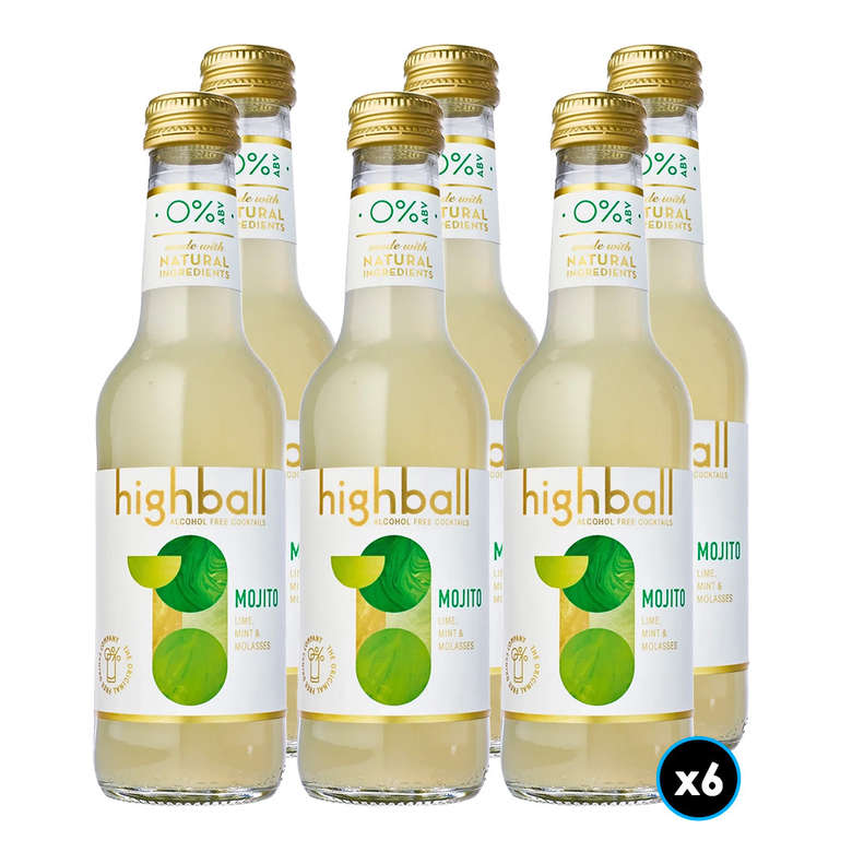 Booz.cl: 6x Highball Mojito Non-Alcoholic Cocktail 250cc