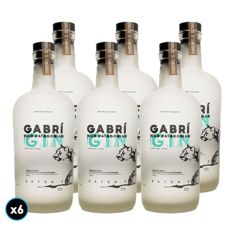 Booz.cl: CAJA GIN GABRI: 6x Gin GABRÍ Wild Patagonian 750cc 40º alc.