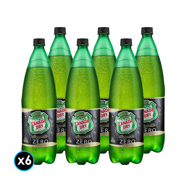 CAJA CANADA DRY ZERO 1,5LT: 6x Bebida Canada Dry Ginger Ale Zero 1,5 Lts