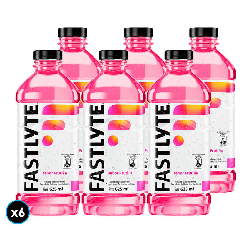 Booz.cl: 6x Isotónica Fastlyte Frutilla 625cc