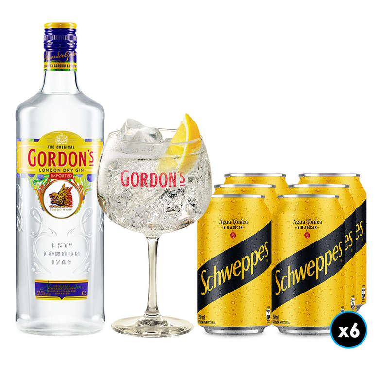 Booz.cl: PACK GORDONS - SCHWEPPES: Gin Gordons London Dry 750cc + 6x ...