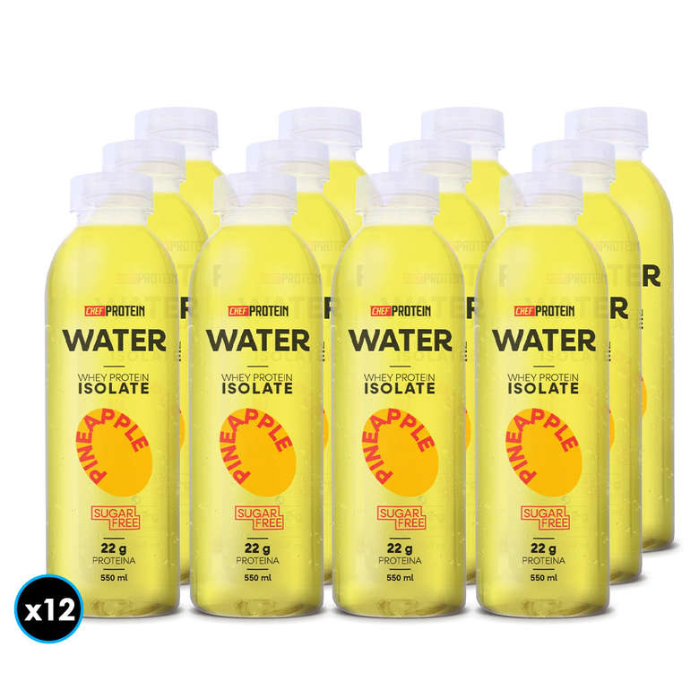 Booz.cl: 12x Whey Protein Water Chefprotein Agua Sabor Piña 550cc