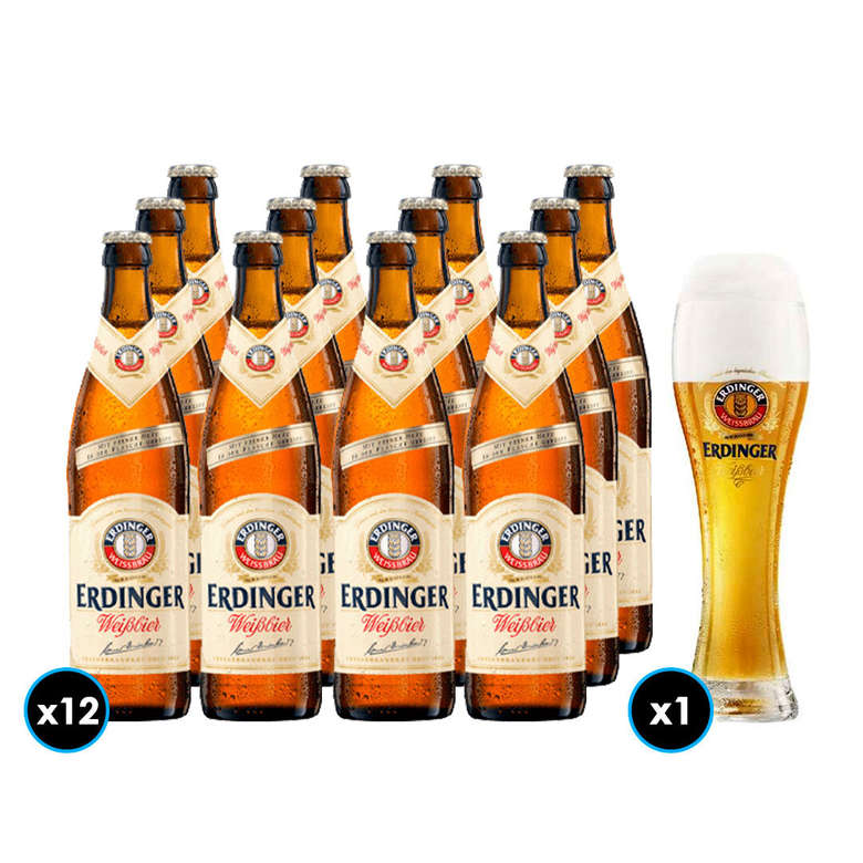 Booz.cl: PACK ERDINGER WEISßBIER 500cc + VASO: 12x Cerveza Erdinger ...