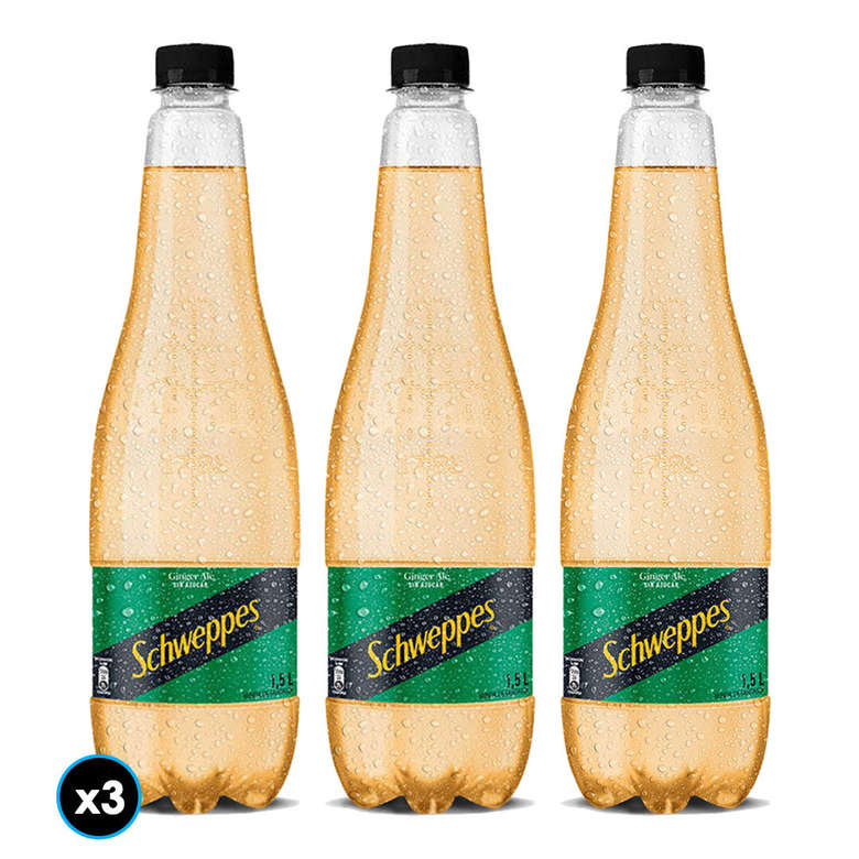 Booz.cl: 3x Bebida Ginger Ale Schweppes Sin Azúcar 1.5L