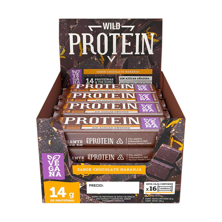 Booz.cl: Barritas Protein Wild Foods Vegana Naranja Bitter 16 Unidades