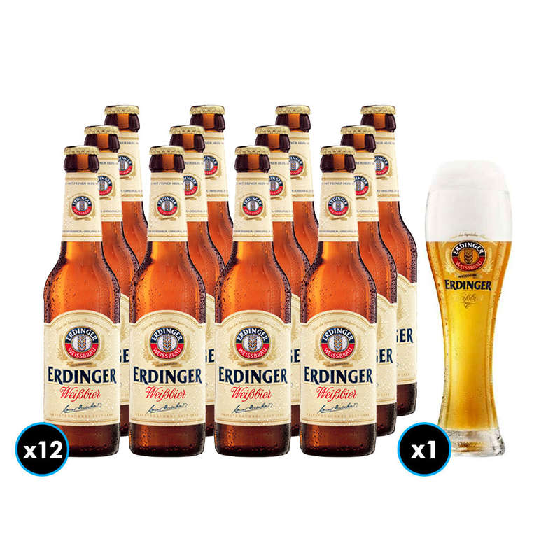 Booz.cl: PACK ERDINGER WEISßBIER 330cc + VASO N°2: 12x Cerveza Erdinger ...