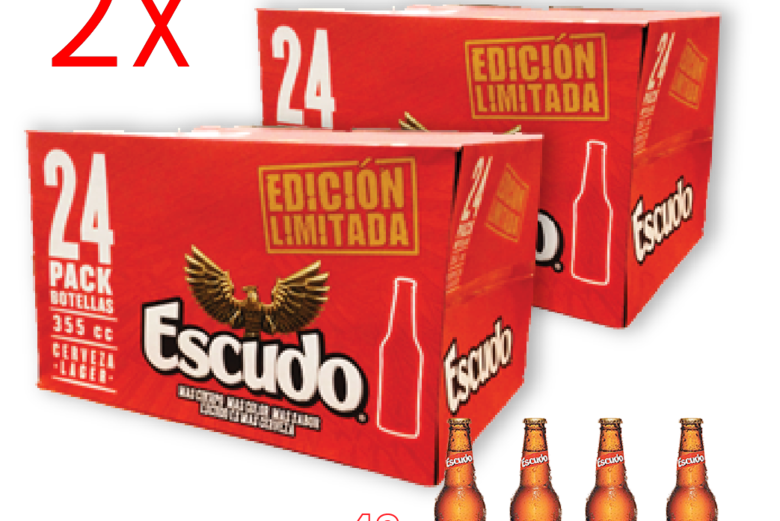 2x Pack de 24 Escudo 355cc en Botellas