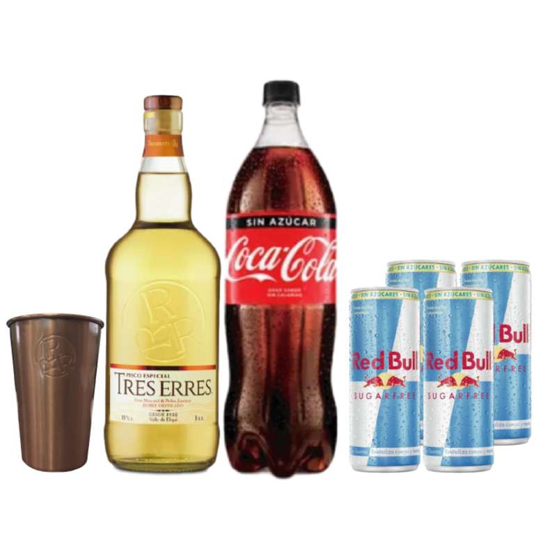 Booz.cl: PACK TRES ERRES RED BULL: Vaso Metálico Tres Erres + Pisco ...