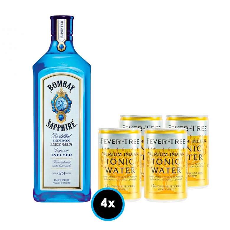 Booz.cl: PACK Gin Bombay Sapphire 750cc 47º alc. + 4x Fever Tree Agua ...