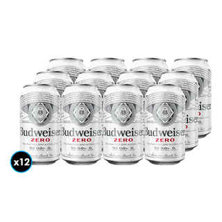 12x Cerveza Budweiser Zero Lata 354cc