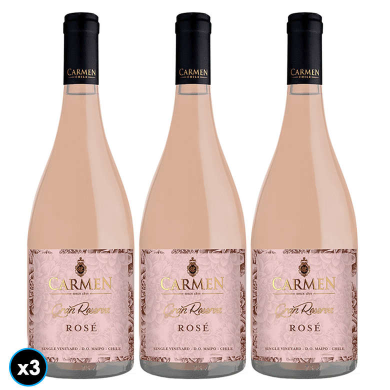 3x Vino Carmen Gran Reserva Rosé 750cc